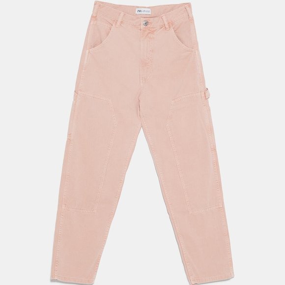 Zara | Jeans | Nwt Zara Us 2 Pale Pink Cargo Pants | Poshmark